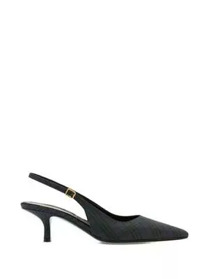 Burberry Check Dame Slingback Pumps - Blue