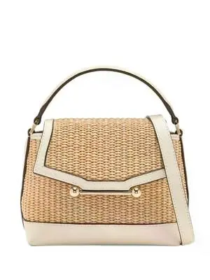 Strathberry Mini Mosaic Woven Raffia Tote Bag - Neutrals