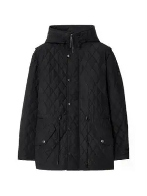 Burberry Short Quilted Nylon Wardour Parka - Black