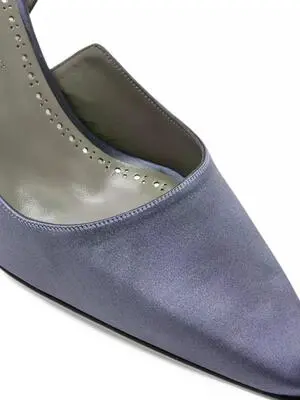 Manolo Blahnik Crystal-embellished Satin Pumps