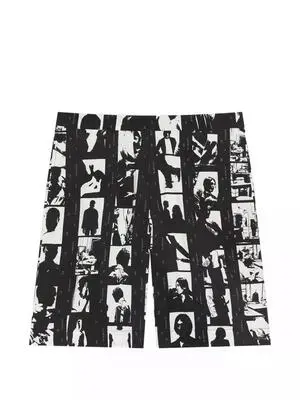 Givenchy Bermuda Shorts With Photographic Negative Print - Black