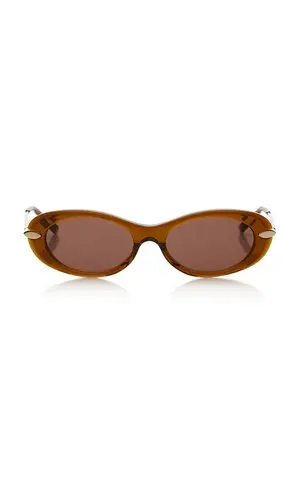 Givenchy Bold Oval-frame Acetate Sunglasses - Brown