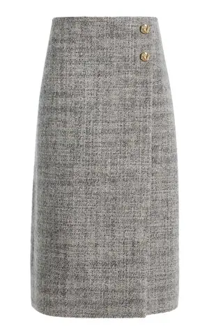 Cara Cara Luca Wool Tweed Midi Skirt