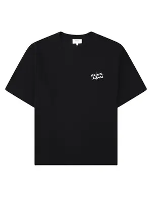 Maison Kitsuné T-shirt Oversize Con Logo - Black