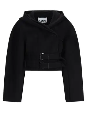 GANNI Giacca In Lana E Cashmere - Black