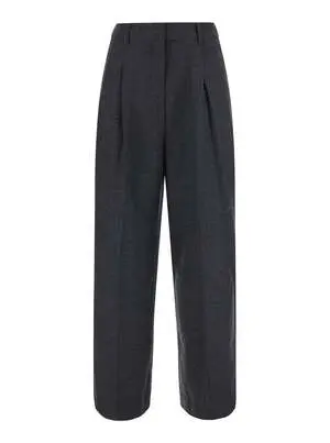 DUNST Tech Fabric Pants With Belt And Side Pockets - Grey