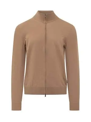 BOSS Virgin Wool Knit Sweater - Medium Beige
