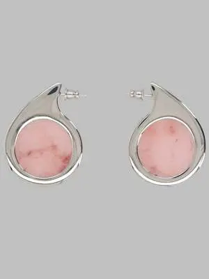 PANCONESI Dusk Small Rhodium-plated Brass & Agate Earrings