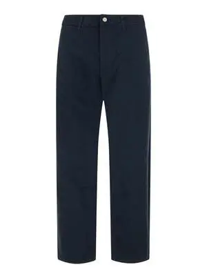 NN.07 Comfort Fit Straight-cut Cotton Trousers For - Blu