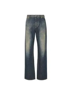 Fendi S Faded Regular Denim Jeans - Blustonewa