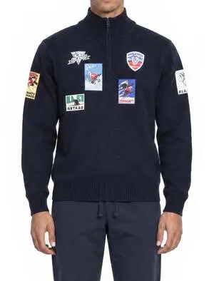 MC2 SAINT BARTH Merino Wool Half-zip Sweater - Ski 61 Patch