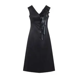 Simone Rocha Ribbon Rosette Portrait Midi Dress