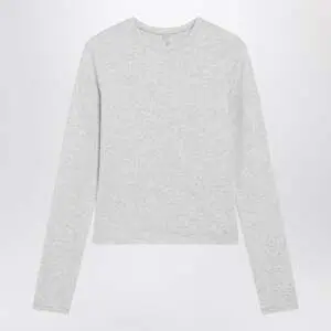 SKIMS Lightweight Stretch Long-sleeve Crew-neck T-shirt With Decorative Topstitching
