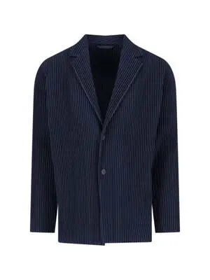 Issey Miyake Pleated Technical Jacket - Blue