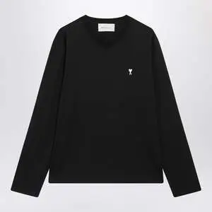 AMI Paris Long-sleeved Cotton T-shirt - Black