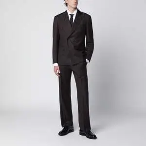 E'POCA Double-breasted Wool Suit - Brown