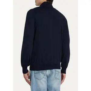 Brunello Cucinelli Wool-cashmere Half Zip Pullover Sweater