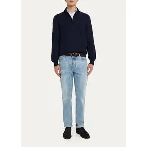 Brunello Cucinelli Wool-cashmere Half Zip Pullover Sweater