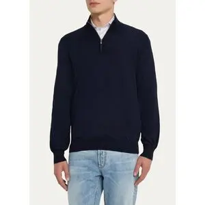 Brunello Cucinelli Wool-cashmere Half Zip Pullover Sweater