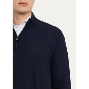 Brunello Cucinelli Wool-cashmere Half Zip Pullover Sweater
