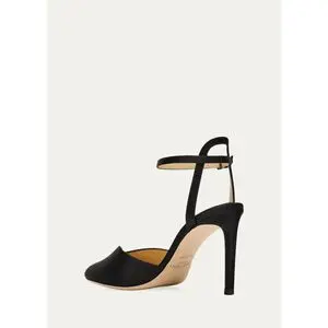 JIMMY CHOO Sacora 85 Satin Ankle-strap Sandals
