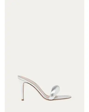 GIANVITO ROSSI Bijoux 85mm Leather Mules - Silver