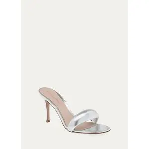 GIANVITO ROSSI Bijoux 85mm Leather Mules - Silver