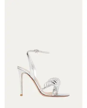 GIANVITO ROSSI 105mm Metallic Leather Caged Loop Sandals