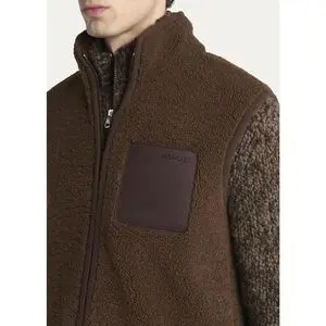 Moncler Leather-pocket Teddy Vest