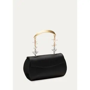 Cult Gaia Fiona Pearly-embellished Satin Top-handle Bag