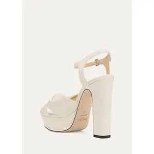 JIMMY CHOO Heloise Leather Ankle-strap Platform Sandals