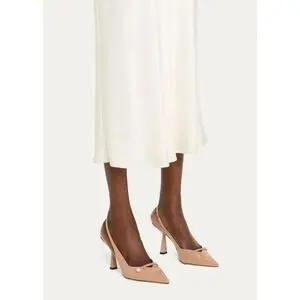 JIMMY CHOO Amita 85 Patent Leather Slingback Pumps