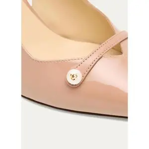 JIMMY CHOO Amita 85 Patent Leather Slingback Pumps