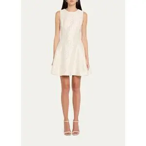 Oscar De La Renta Sleeveless Sequined Tweed Mini Dress