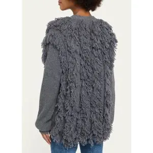 LISA YANG Soreia Cashmere Fringe V-neck Cardigan
