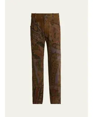 Dries Van Noten Paisley Cotton Pants - Brown Multi