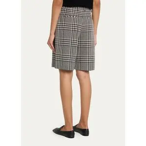 Lafayette 148 New York Clark Plaid Wide-leg Shorts