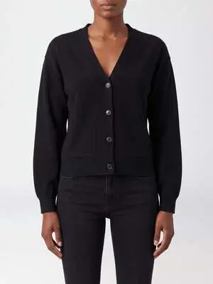 Erika Cavallini V-neck Virgin Wool Cardigan With Patch Pockets - Black