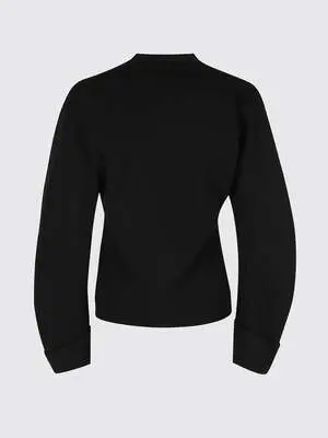 Erika Cavallini V-neck Virgin Wool Cardigan With Patch Pockets - Black