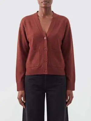 Erika Cavallini V-neck Virgin Wool Cardigan With Patch Pockets - Brown