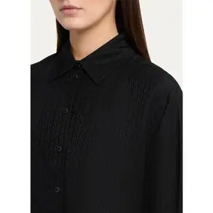 Kiki De Montparnasse Say My Name Cropped Silk Lounge Shirt