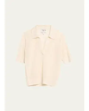 TWP The Polo In Superfine Cashmere - Ivory