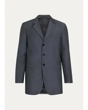 JIL SANDER Three-button Wool Blend Sport Coat - Grey