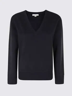 Vince V-neck Cotton-blend Jumper With Long Sleeves