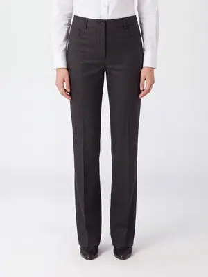 SEMICOUTURE Lined Fleece Wool 5-pocket Slim Fit Trousers