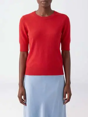 HERSKIND Slim Fit Short-sleeved Jumper In Wool And Cashmere - Red