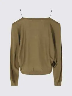 IRO PARIS V-neck Cotton And Silk Knit Top With Lace Inserts And A Slim Fit
