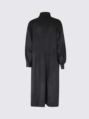 Federica Tosi Long Double-breasted Cashmere Coat With High Neck - Grey