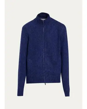 Fioroni Pure Cashmere Full-zip Cardigan - Blue