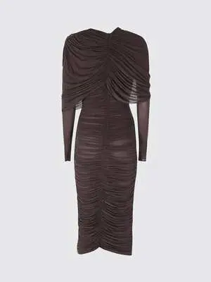 Magda Butrym Asymmetrical Draped Midi Dress In Cupro Jersey